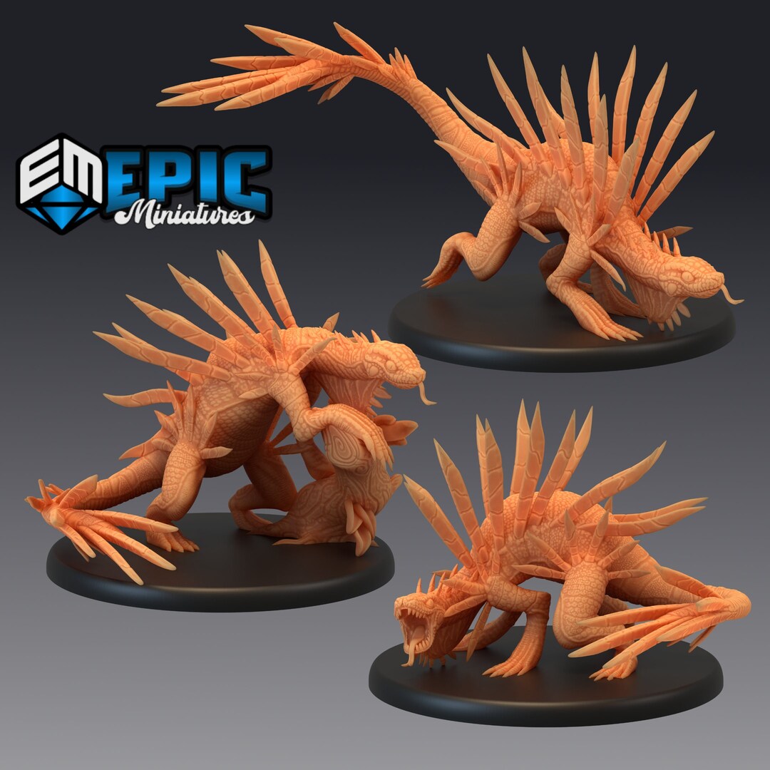 Spiky Lizard Figurine | Epic Miniatures | Sands of Destiny | 3d Printed ...