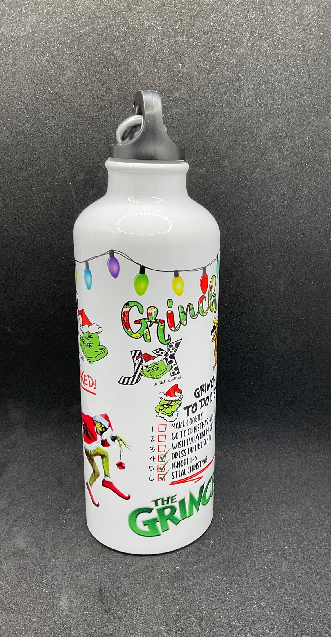 Grinch Water Bottle Reusable Water Bottle Stocking Stuffer - Etsy
