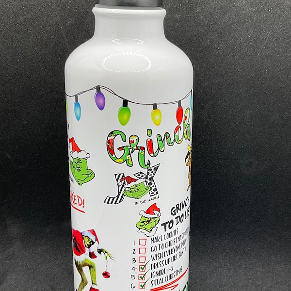 Grinch Water Bottle - Etsy