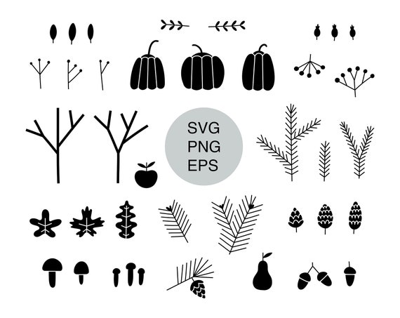 Autumn SVG Bundle Fall SVG Files Autumn Clipart Set - Etsy