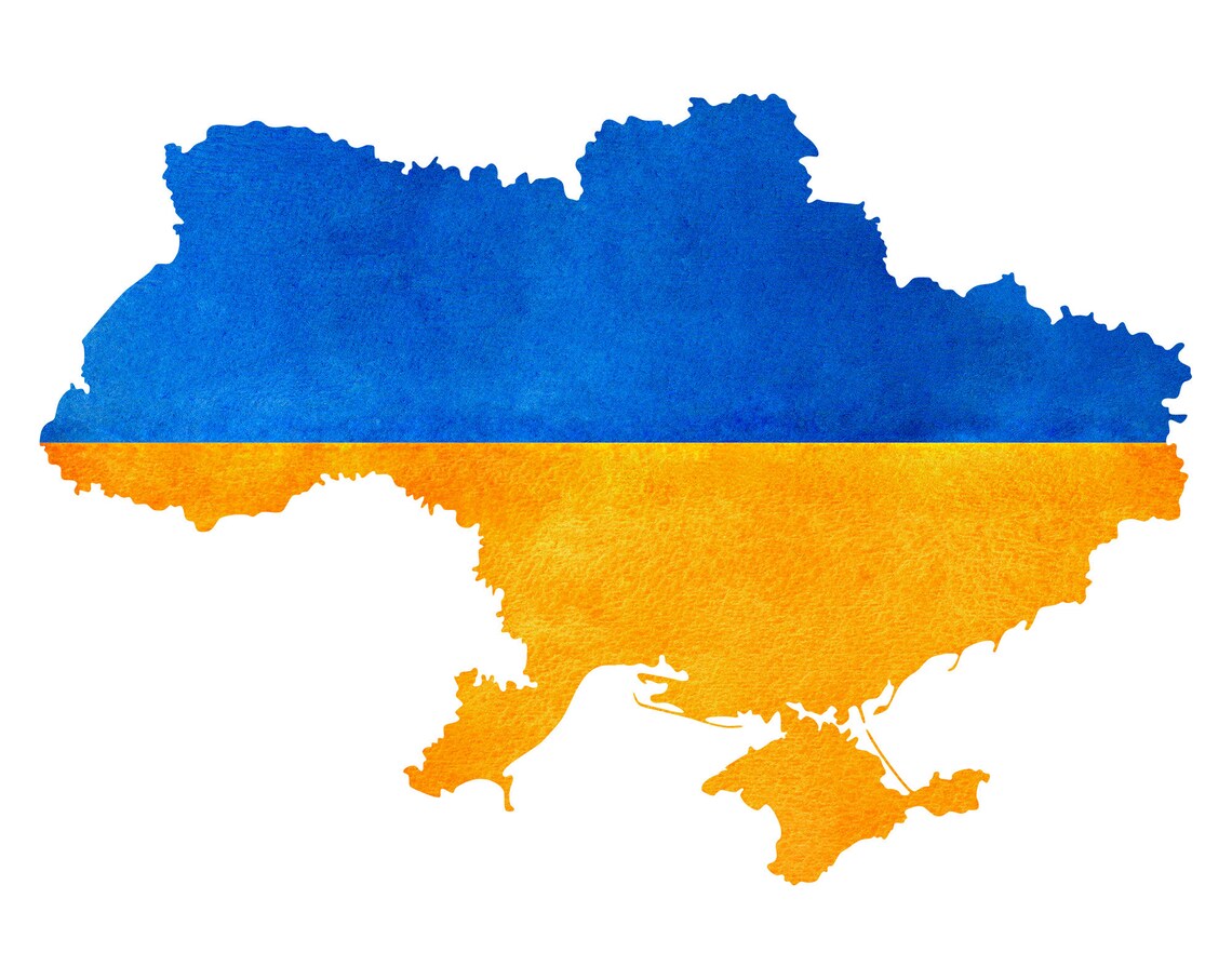 Ukraine Map Watercolor Clipart Ukrainian Flag PNG Ukraine - Etsy