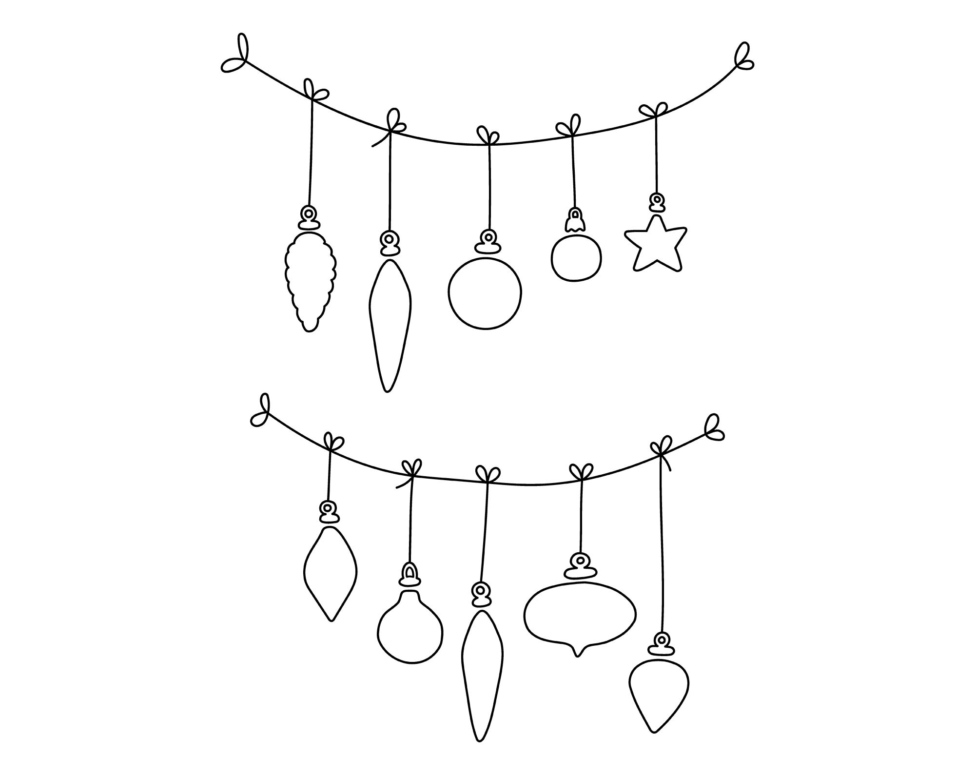 Christmas Garland Svg, Christmas Ball SVG, Christmas Clipart, Holiday ...