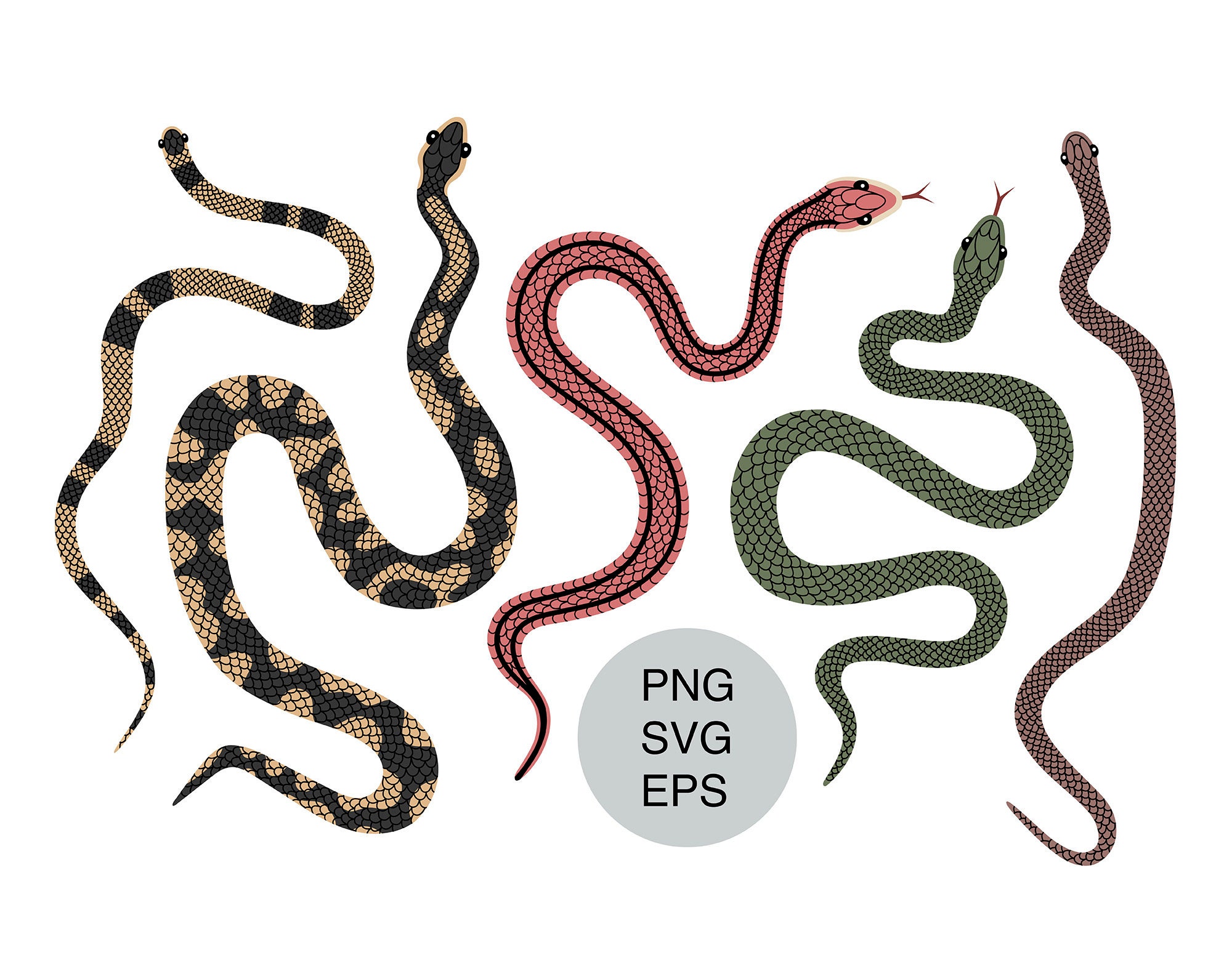 Snake Clipart Png, Snake PNG Files, Snakes Digital Clipart, Snake ...