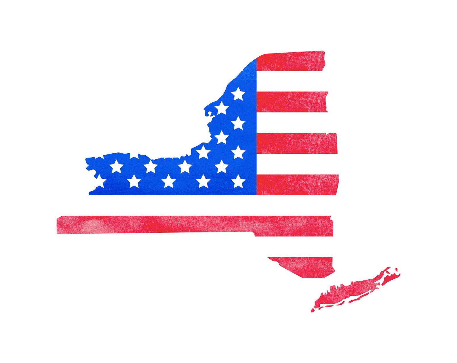 New York State Map, Watercolor Clipart, New York Print, Sublimation ...