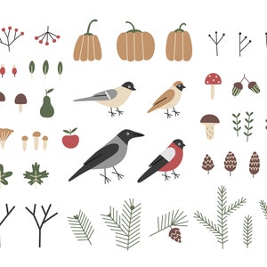 Autumn Clipart Set, Autumn PNG Files, Fall Clipart Bundle, Autumn ...