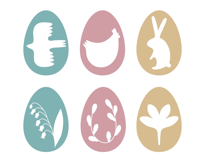 Lineart Easter Eggs PNG & SVG Bundle, Easter Egg SVG, Easter Egg Digi ...