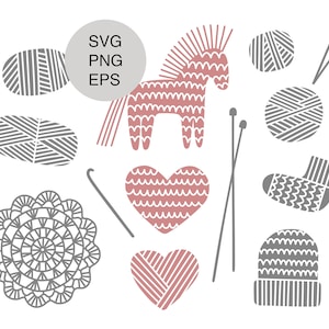 Knitting Svg, Crochet Svg File, Crochet Clipart, Crafting Svg Bundle ...