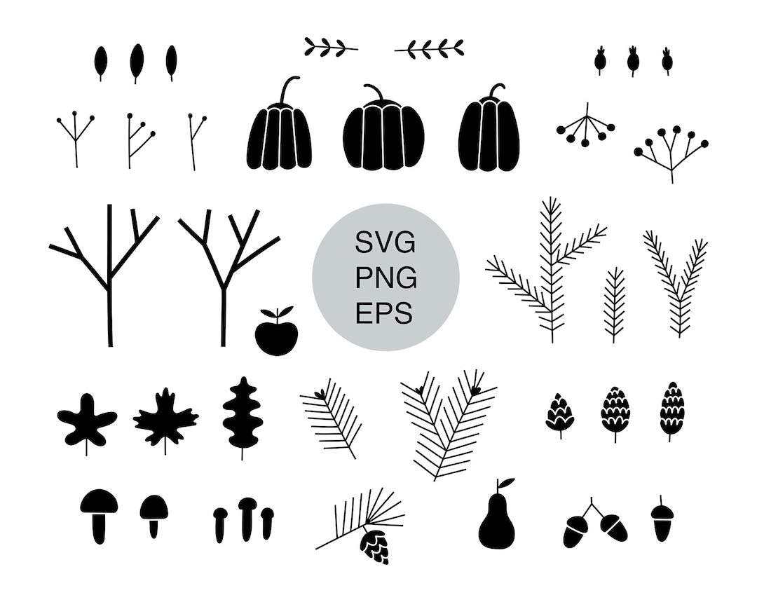 Autumn SVG Bundle, Fall SVG Files; Autumn Clipart Set, Silhouette SVG ...