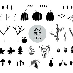 Autumn SVG Bundle, Fall SVG Files; Autumn Clipart Set, Silhouette SVG ...