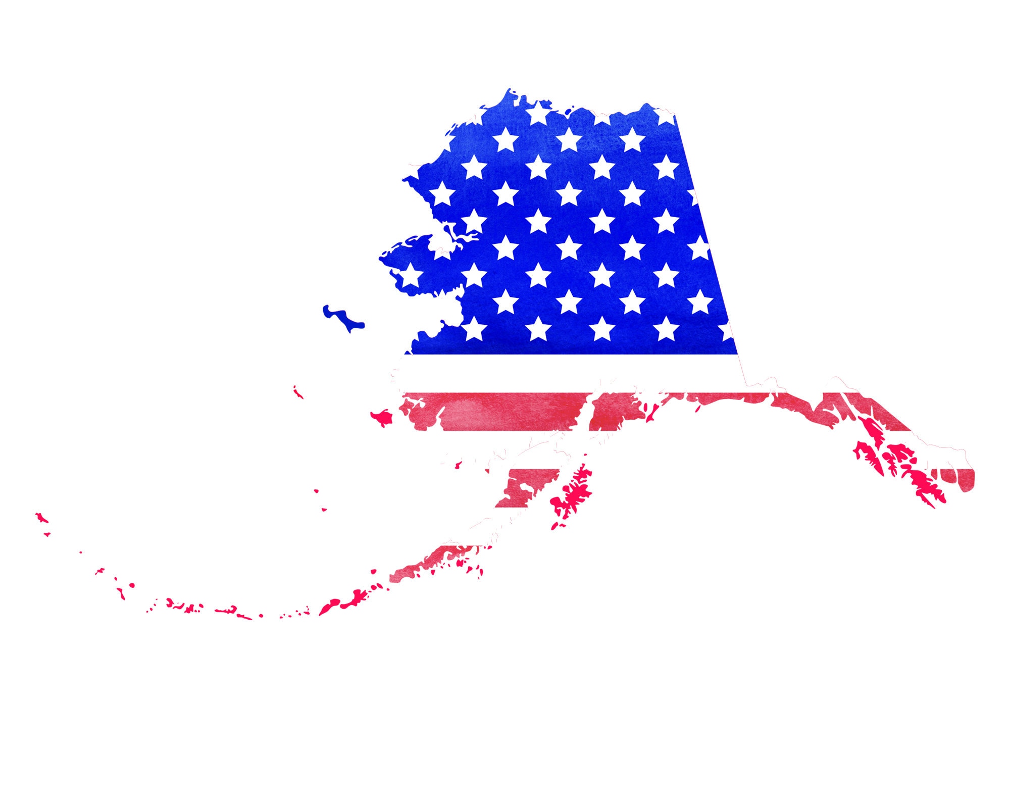 Alaska, Watercolor Clipart, Png, Alaska Print, Alaska Map, Map Art ...