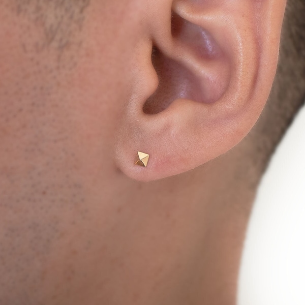 Pyramid Stud Earring - Etsy UK