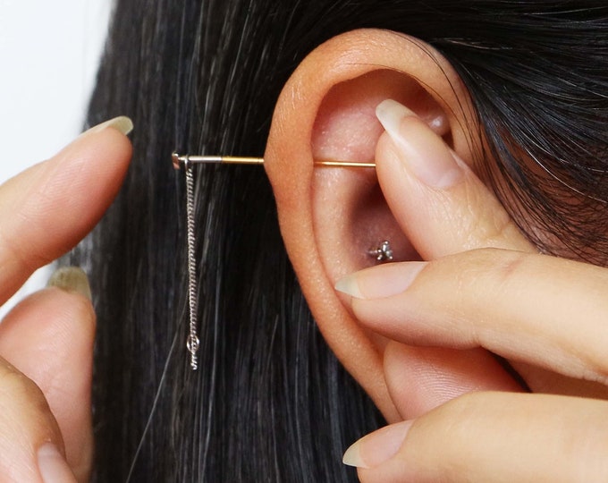 Easy to Use Titanium Piercing Jewelry Insertion Pin, Flat Back Earring ...