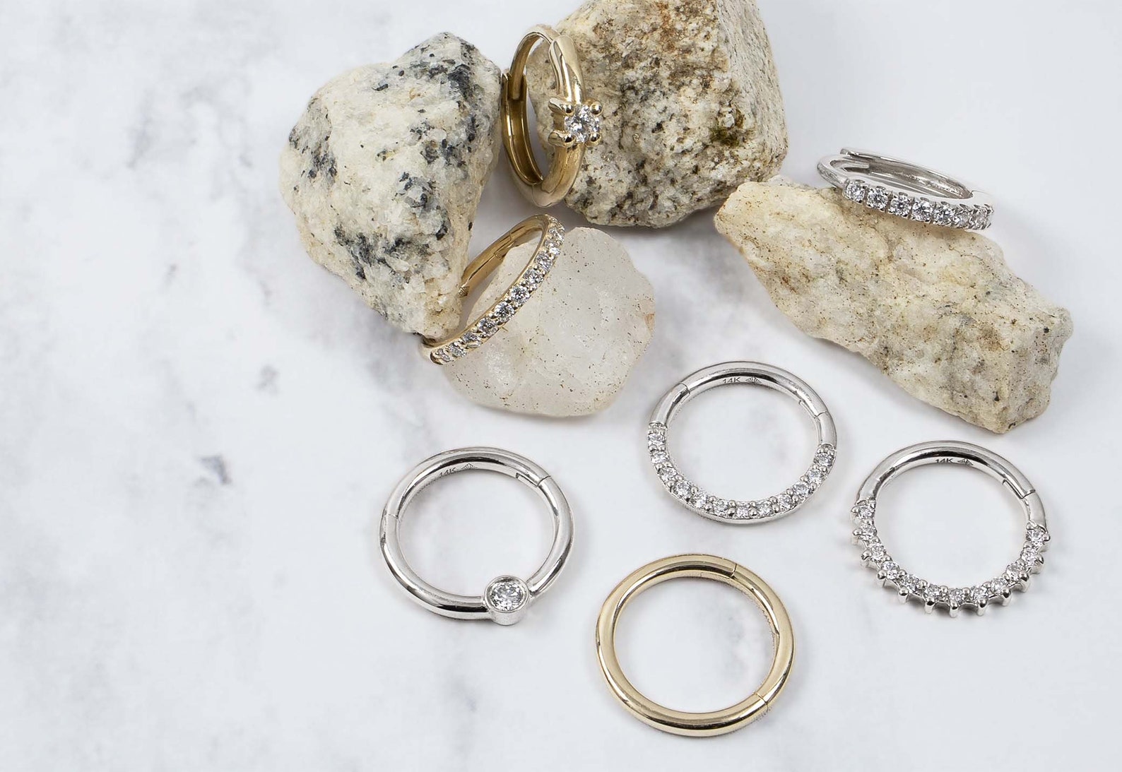 Real Gold Cartilage Clicker Hoop 14K Solid Gold Small Hoop | Etsy