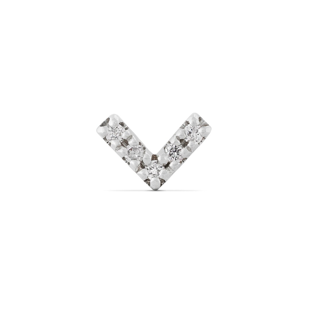 19 Gauge Minimalist Diamond Chevron Stud, Diamond V Shaped Stud Earring ...