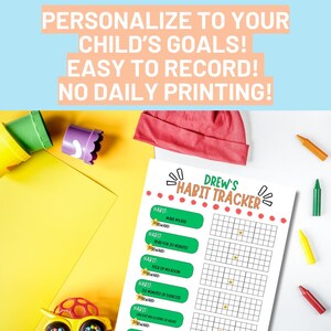 Editable Kids Habit Tracker Chart: Canva Template (digital Download) - Etsy