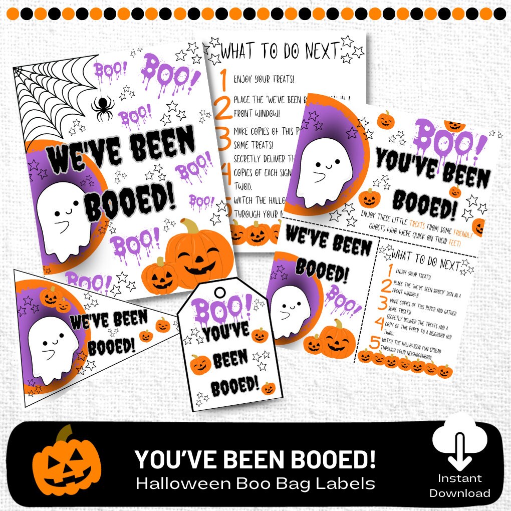 You've Been Booed Printable You've Been Booed Halloween Activity Boo ...