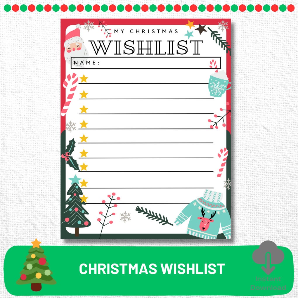 Printable Christmas List Christmas Wishlist Christmas Wishlist ...