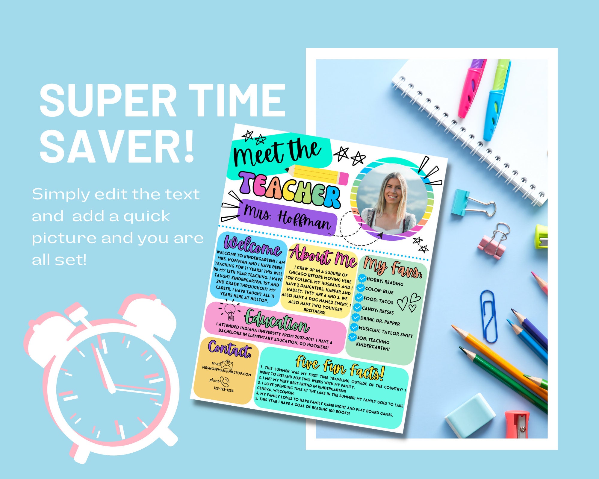 Editable Meet the Teacher Flyer Template (canva) - Etsy