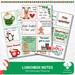 Christmas Lunch Box Notes for Kids: Printable Holiday Cards (PDF) - Etsy