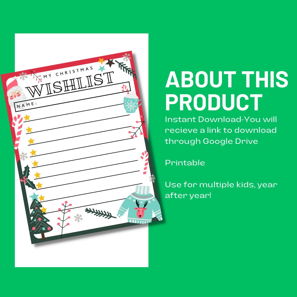Printable Christmas List | Christmas Wishlist | Christmas Wishlist ...