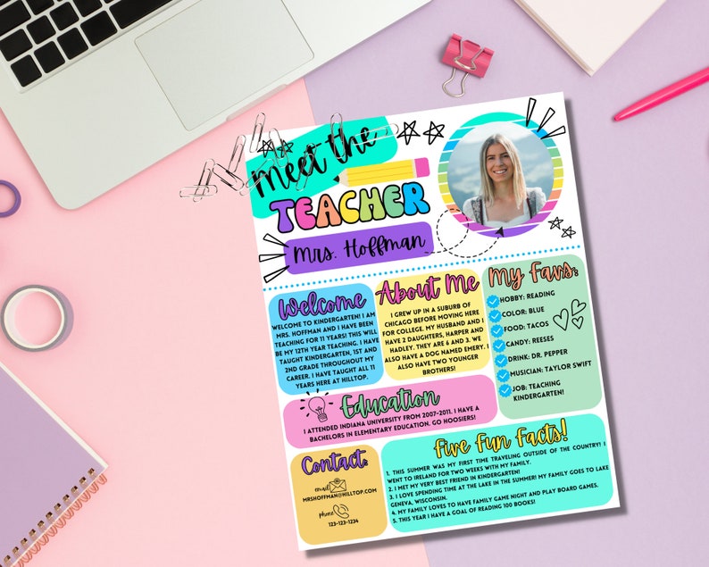 Editable Meet the Teacher Flyer Template (canva) - Etsy