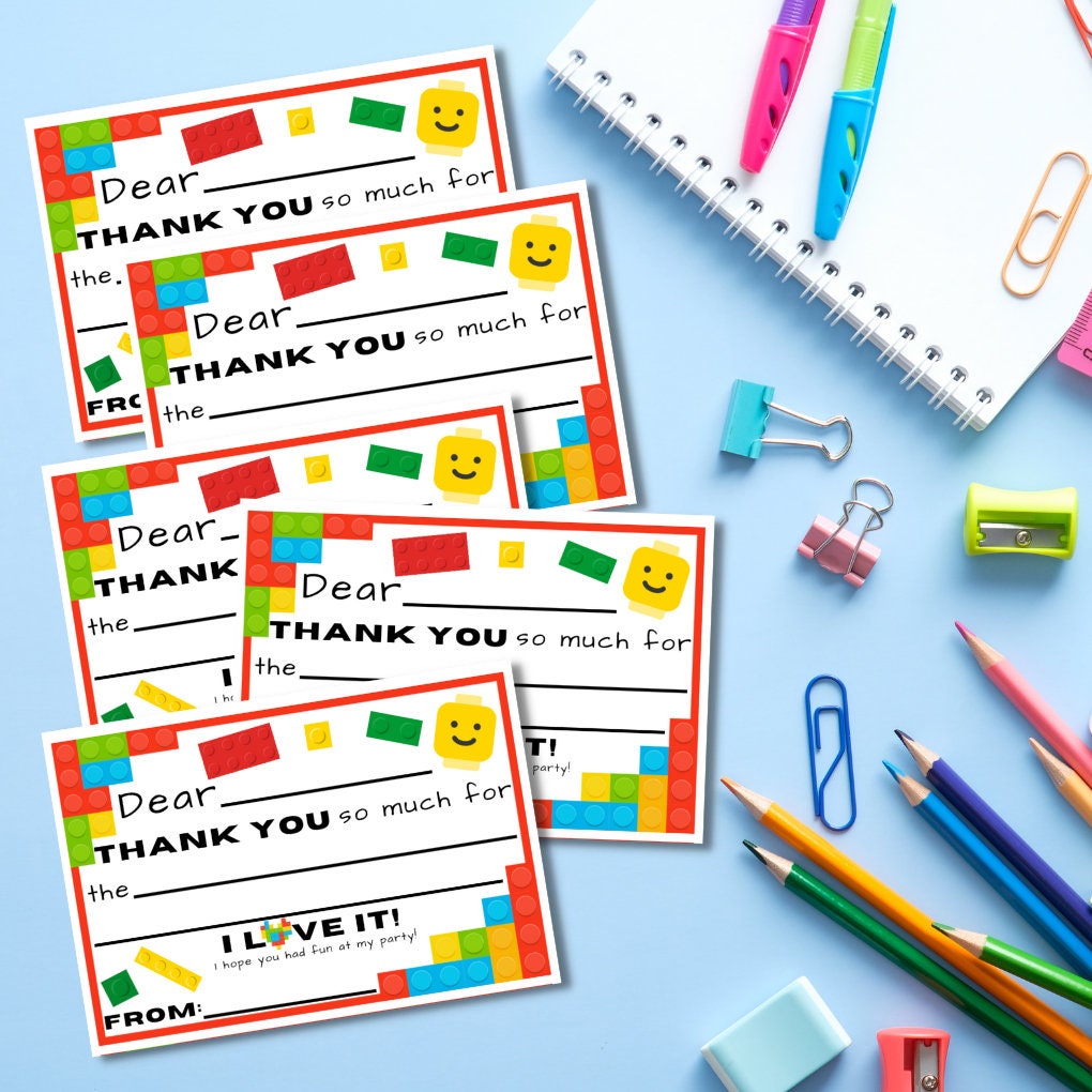 Birthday Thank You Cards | Kids Birthday Thank You Notes | Kids Thank ...
