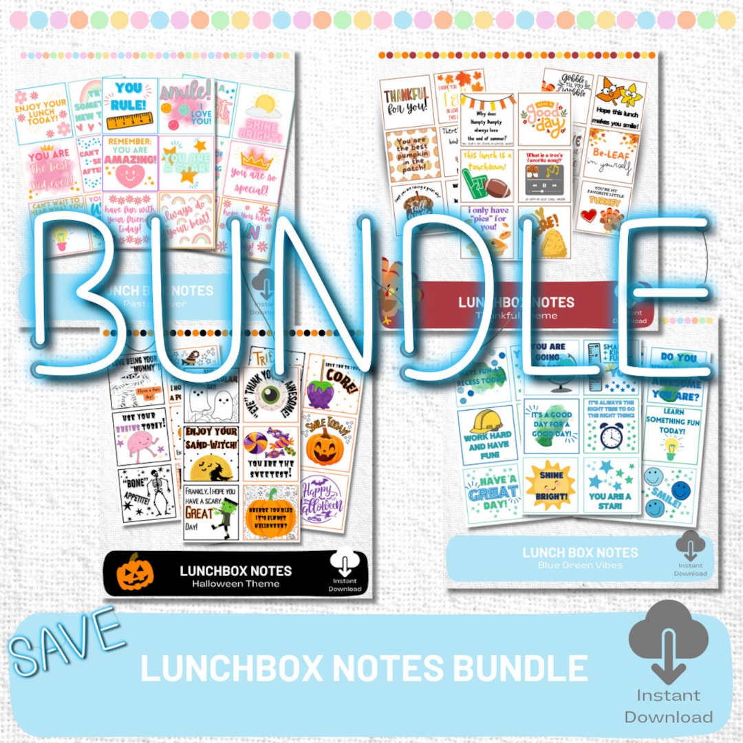 Lunch Box Notes | Lunch Box Notes for Kids | Printable Themed Lunch Box ...