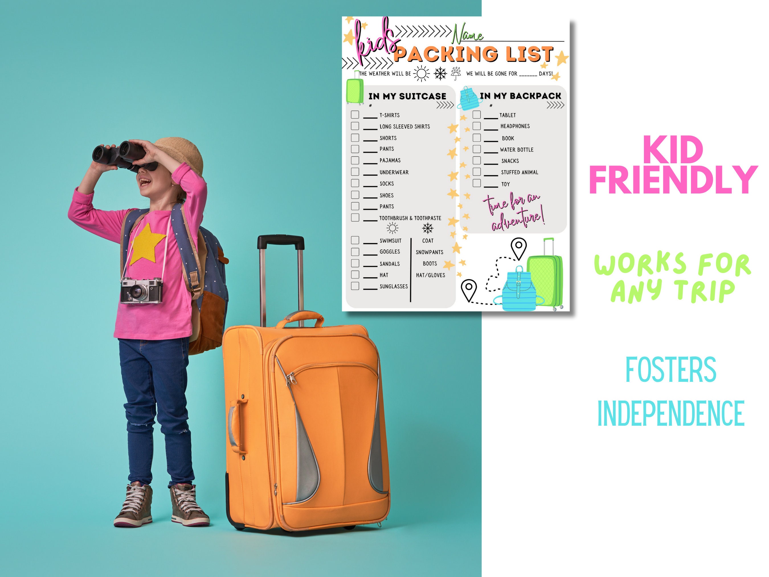 Kids Packing List Kids Packing Checklist Kids Packing Kids Travel List ...