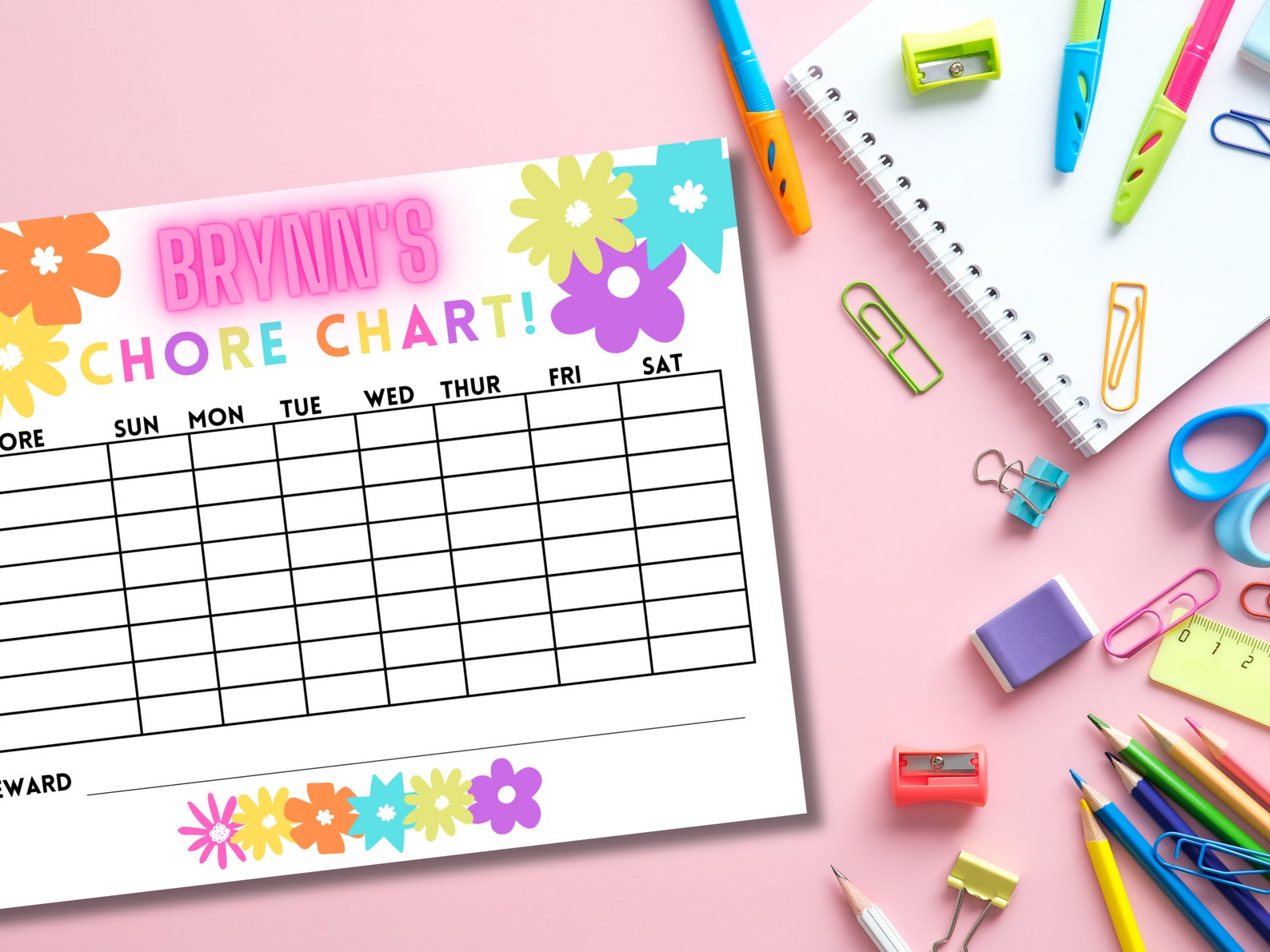 Chore Chart Chore Chart Kids Personalized Chore Chart Editable Chore ...