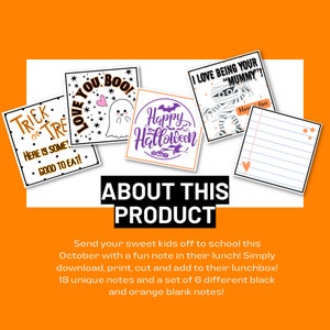 Halloween Lunchbox Notes for Kids: Spooky Printable Cards (PDF) - Etsy