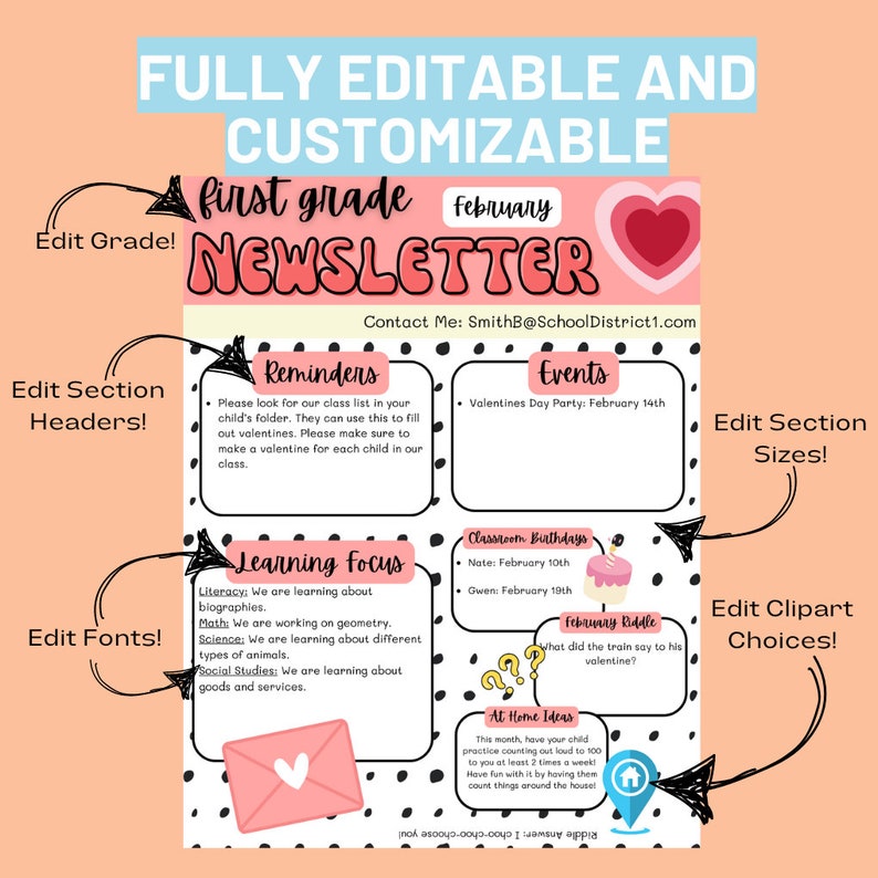 Newsletter Template | Editable Newsletter | Monthly Newsletter ...