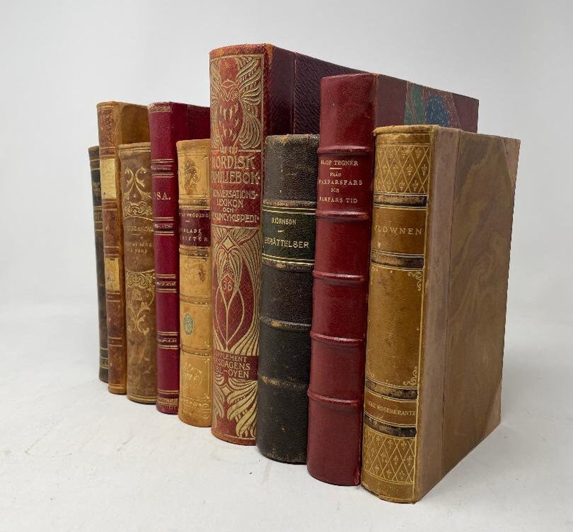 Vintage Leather Books - Carefully Curated - Sold by the Linear Foot - Etsy