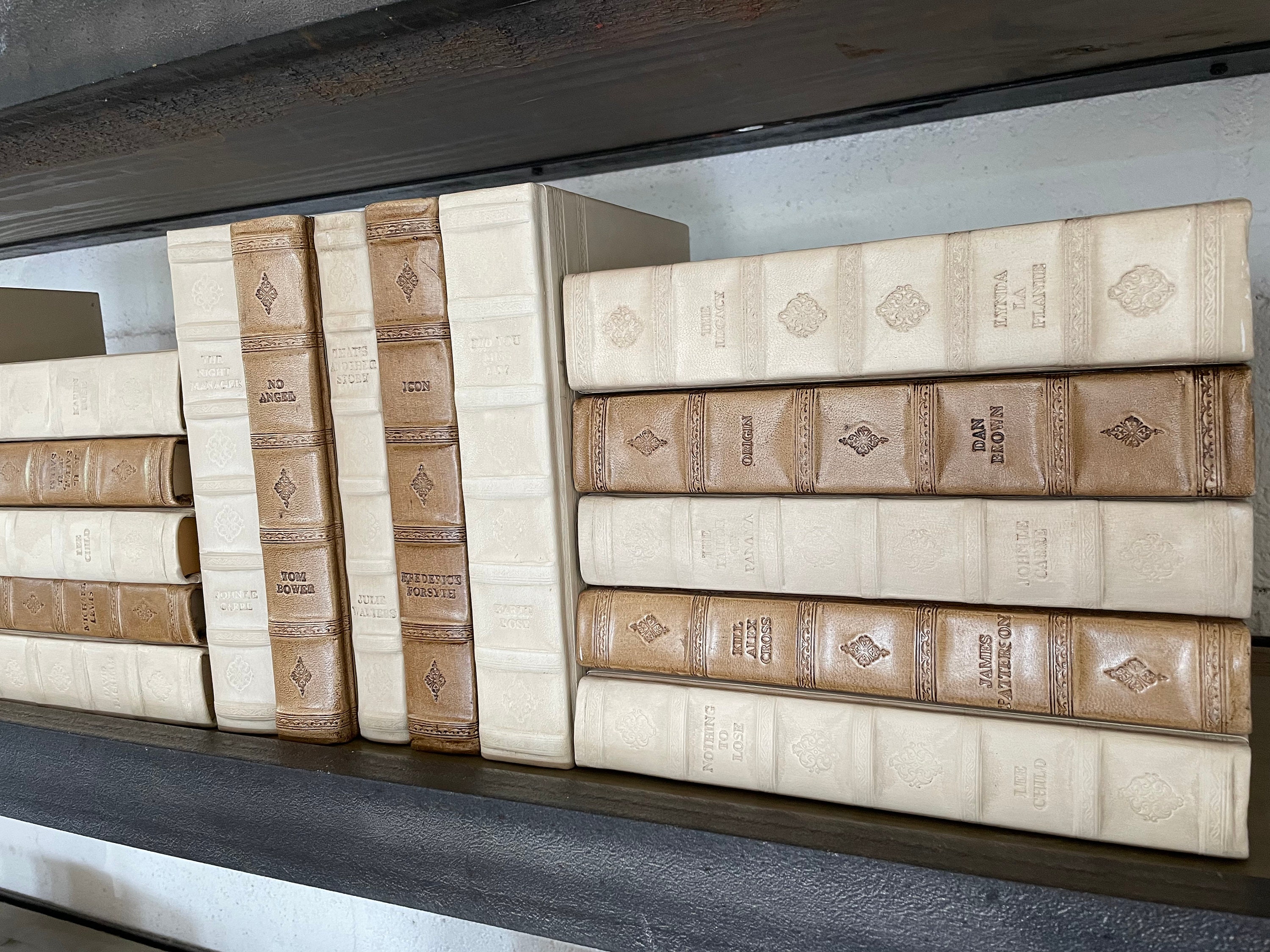37 Ivory and Putty Leather Books - Etsy