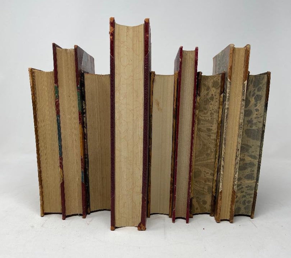 Vintage Leather Books - Carefully Curated - Sold by the Linear Foot - Etsy