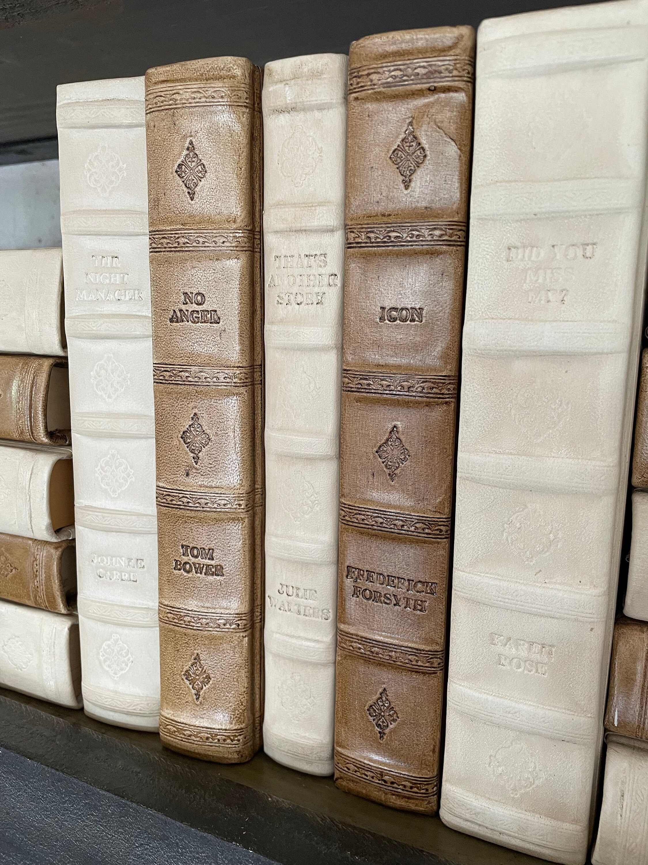 37 Ivory and Putty Leather Books - Etsy