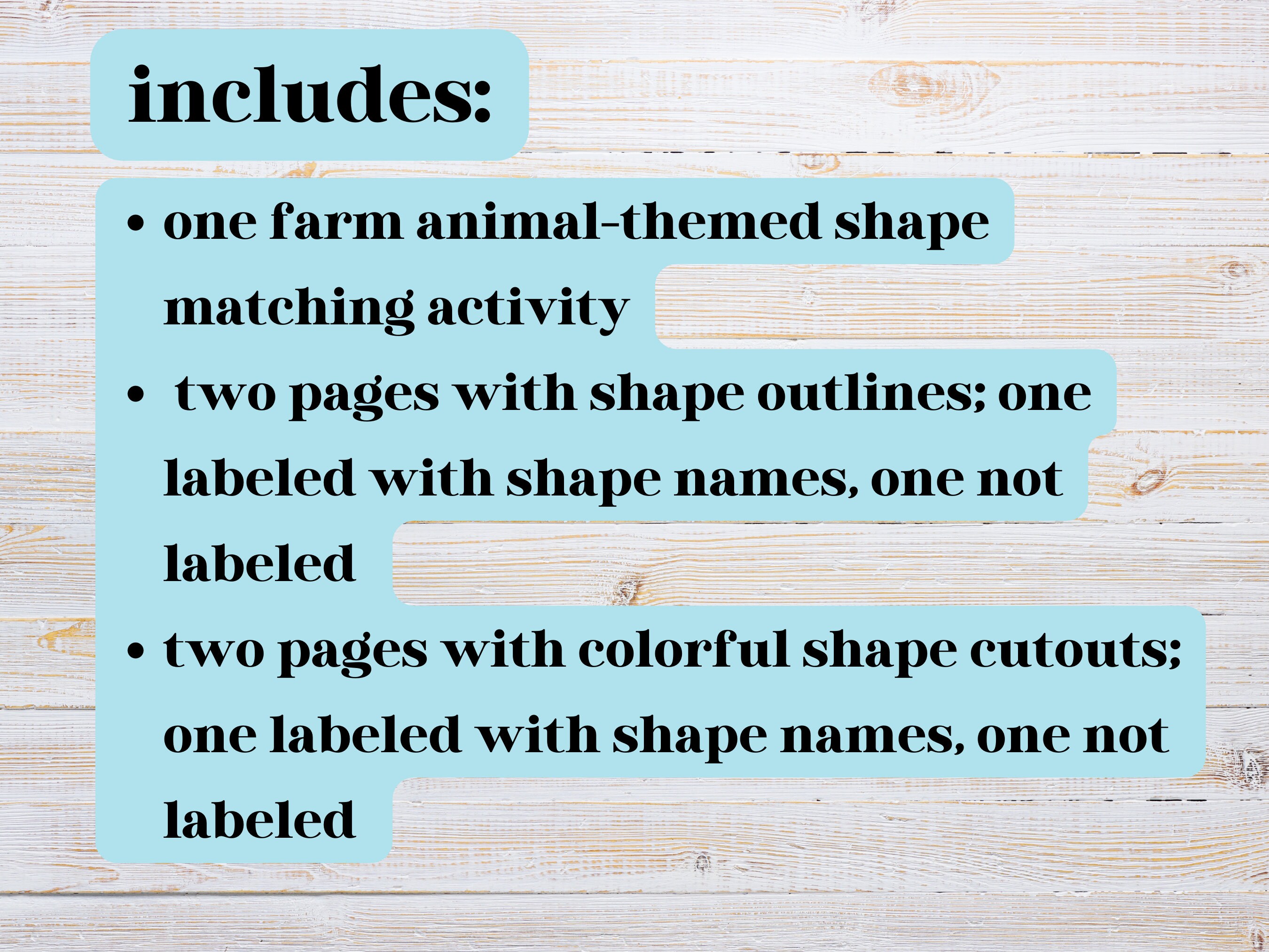 Shape Matching Worksheet Farm Animal Activity Preschool Homeschool Busy ...