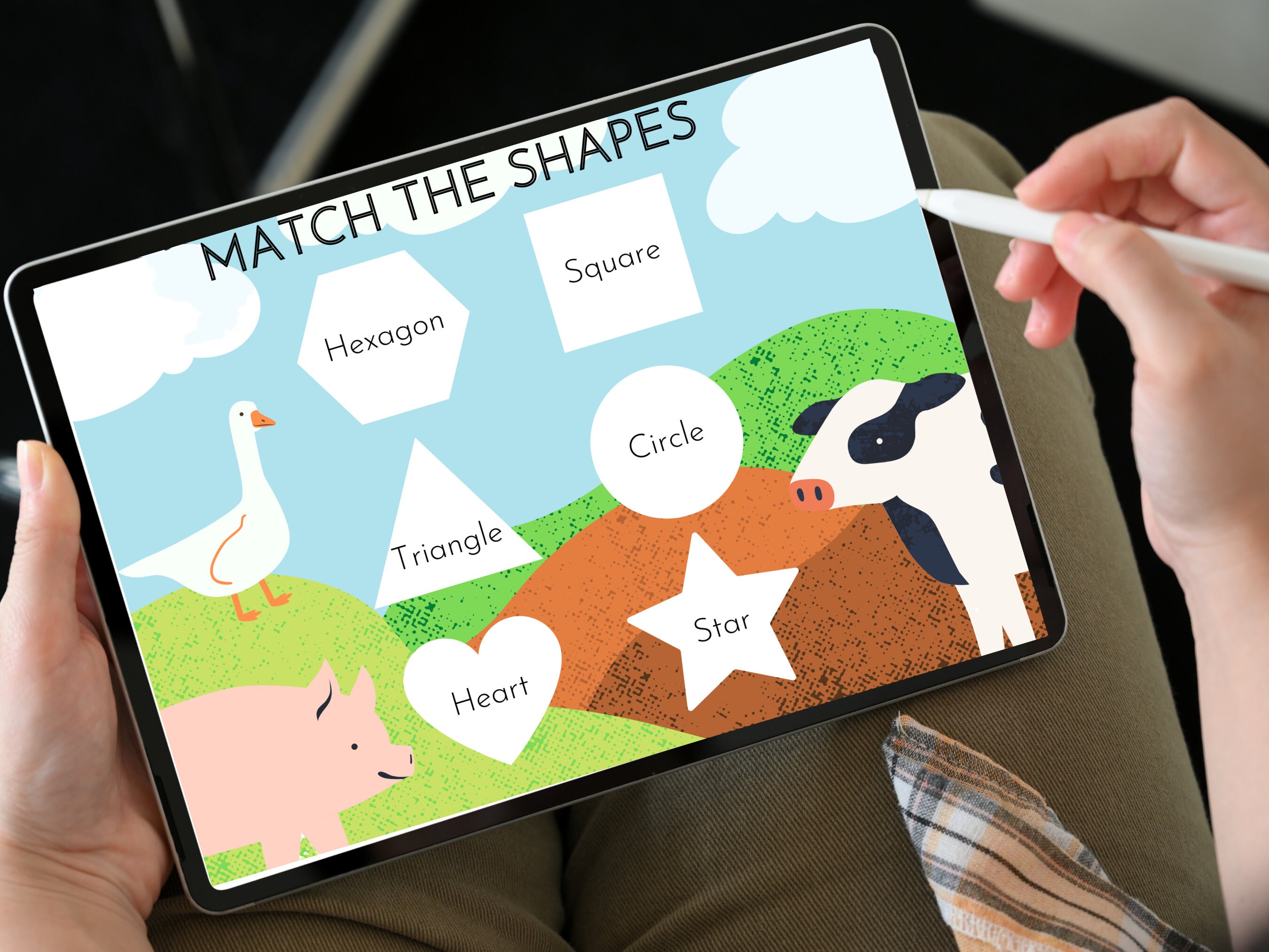 Shape Matching Worksheet Farm Animal Activity Preschool Homeschool Busy ...