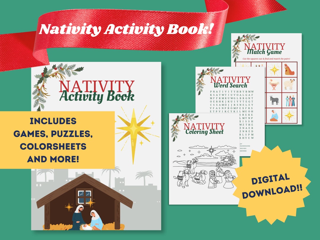 Nativity Printable, Christmas Printable, Nativity Activity Book for ...