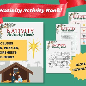 Nativity Printable, Christmas Printable, Nativity Activity Book for ...