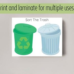 Trash/recycle Sorting Activity | Busy Book | Printable Worksheet ...