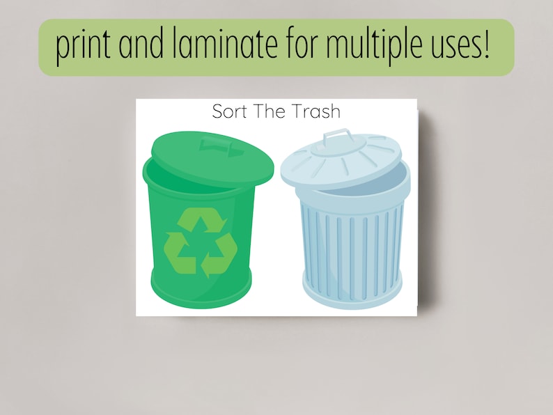 Trash/recycle Sorting Activity | Busy Book | Printable Worksheet ...