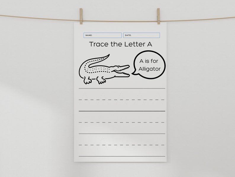 Full Alphabet Tracing Worksheets Preschool Worksheets | Etsy