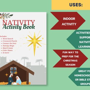 Nativity Printable, Christmas Printable, Nativity Activity Book for ...