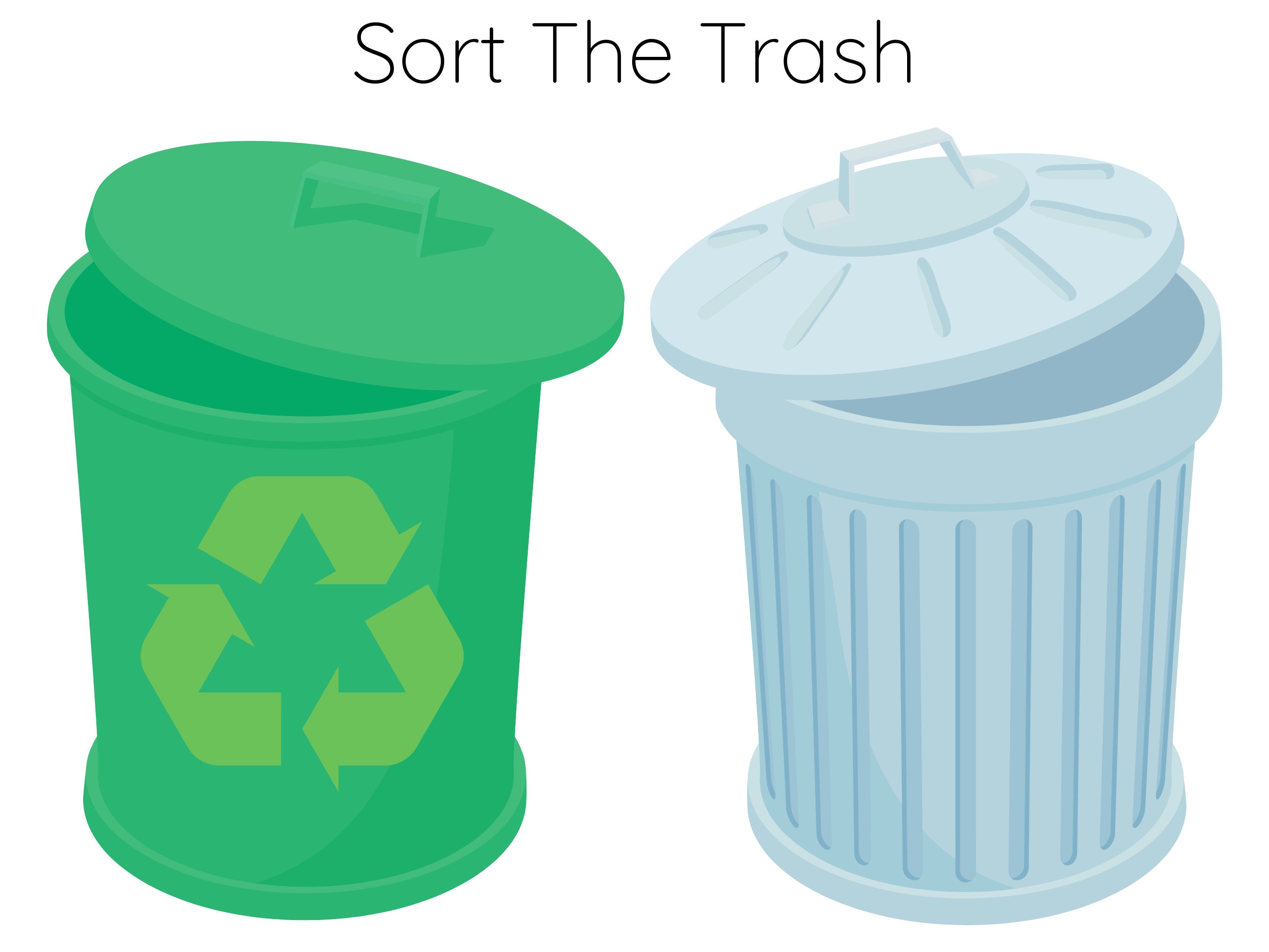 Trash/recycle Sorting Activity | Busy Book | Printable Worksheet ...