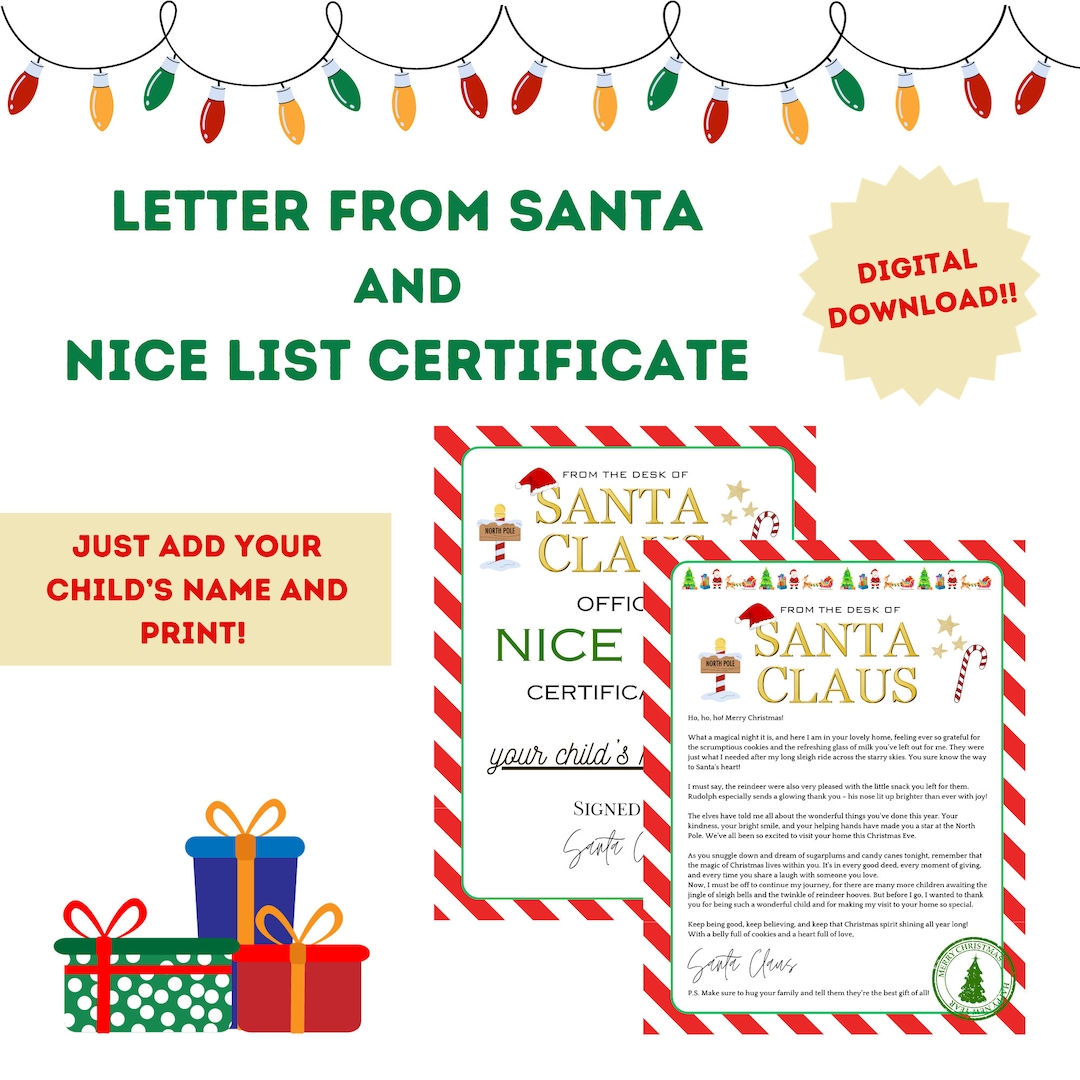 Letter From Santa, Secret Santa Ideas, Santa Letters, Nice List ...
