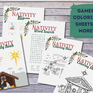 Nativity Printable, Christmas Printable, Nativity Activity Book for ...