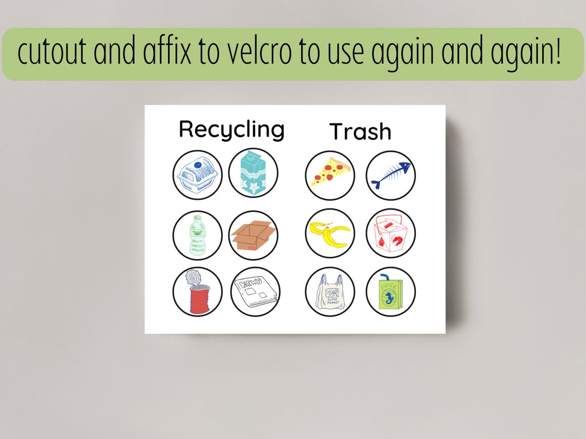 Trash/recycle Sorting Activity | Busy Book | Printable Worksheet ...