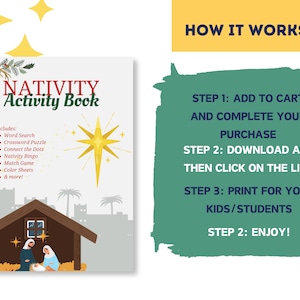 Nativity Printable, Christmas Printable, Nativity Activity Book for ...