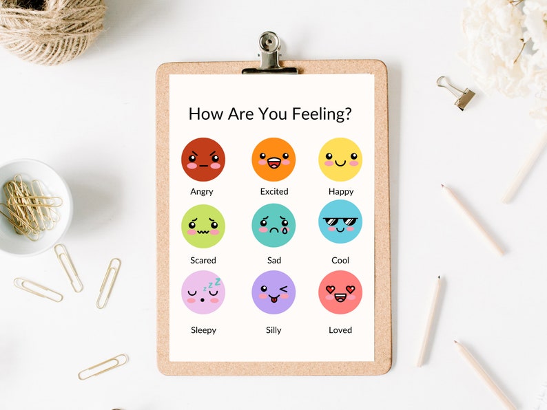 Feelings Chart | Emotions Print | Printable Wall Art | Montessori ...