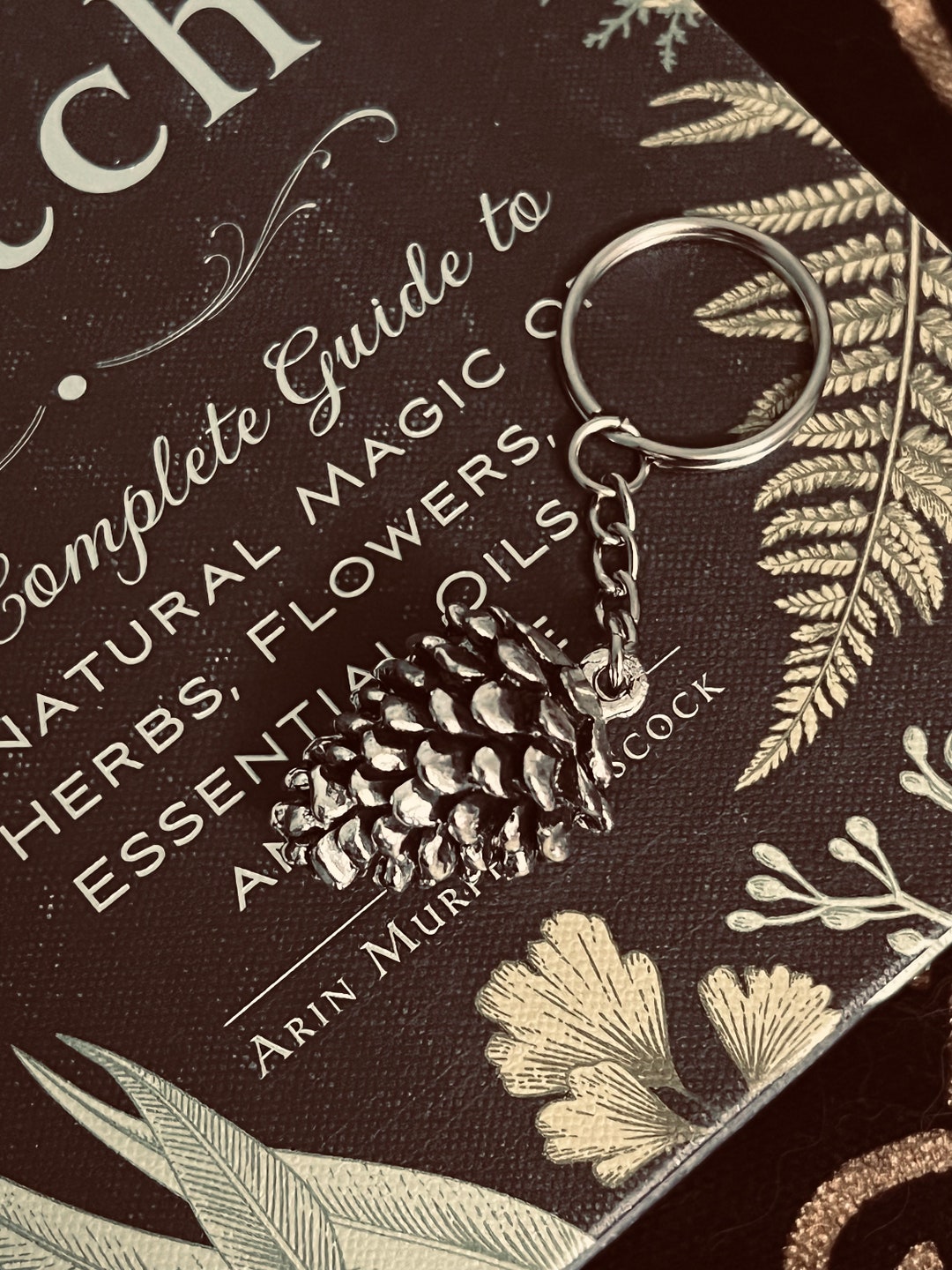 Pinecone Keychain - Cute Nature Keychain - Winter Silver - Nature Lover ...